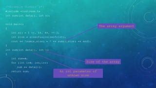 Passing An Array To A Function Ict Programming Ppt