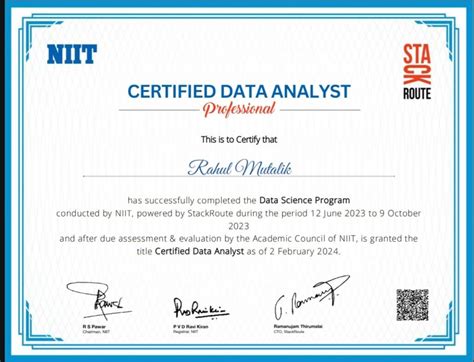 Rahul Mutalik On Linkedin Dataanalytics Certificationachieved
