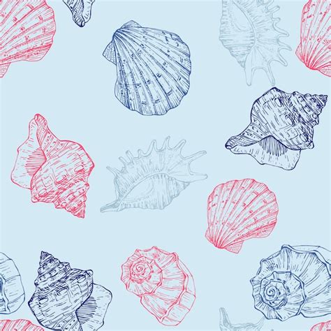 Premium Vector Seamless Pattern Background Shell