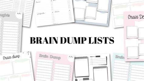 Brain Dump Worksheet Cute Free Printables