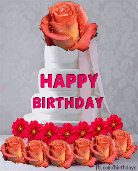 Happy Birthday Cake And Roses