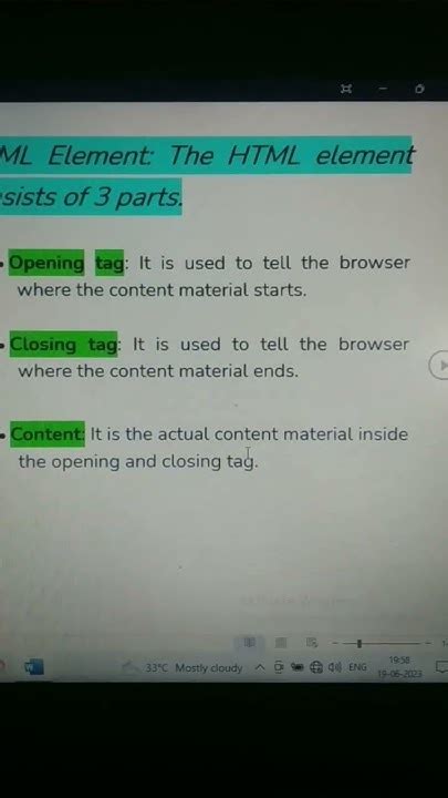 Html 5 Elements Html5tutorial Computer Web Development Youtube