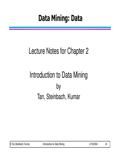 Fillable Online Fillable Online Data Mining Data Lecture Notes For