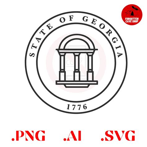 Georgia State Great Seal Logo Emblem Digital Vector Ai Svg Png Etsy