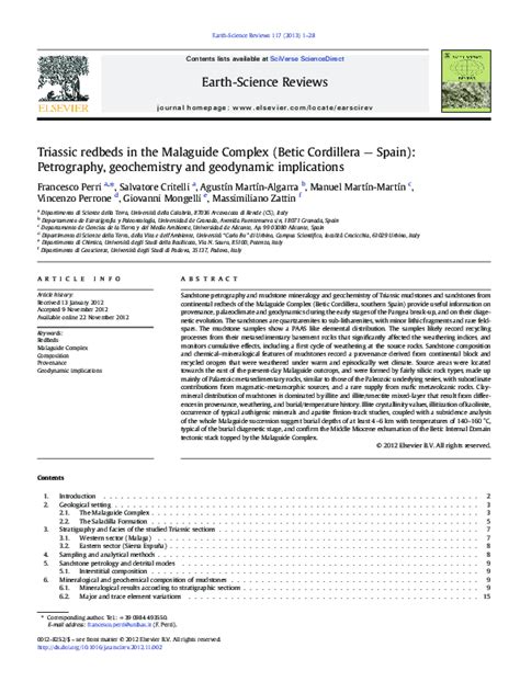 Pdf Triassic Redbeds In The Malaguide Complex Betic Cordillera