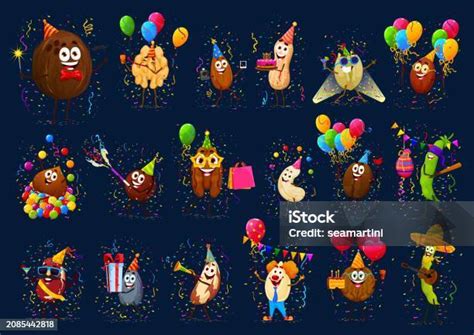 휴일과 생일에 만화 너트 캐릭터 건강한 생활방식에 대한 스톡 벡터 아트 및 기타 이미지 건강한 생활방식 건강한 식생활