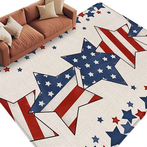 4th Of July Large Area Rugs For Bedroom Living Room Soft Non Slip
