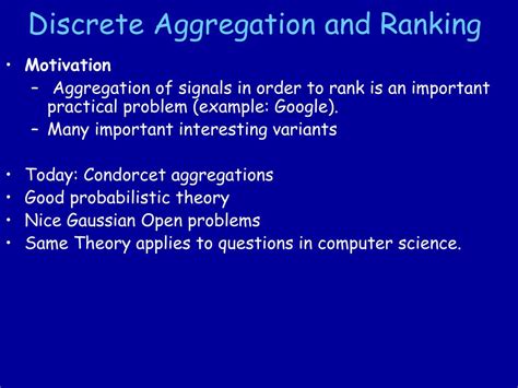 PPT Discrete Aggregation And Ranking And Gaussian Isoperimetric
