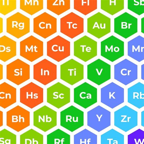 premium vector chemical elements in hexagons pattern vector illustration
