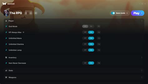 The Rpg Cheats And Trainer For Steam Trainers Wemod Community