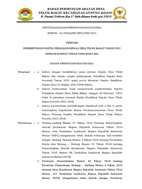 Sk Pilkades 2022 Pdf