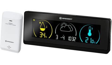 BRESSER Colour Weather Station Temeo Life Black Digital Weather