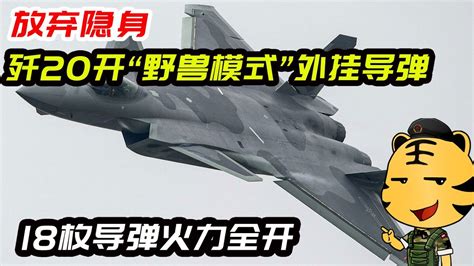 放弃隐身，歼20开“野兽模式”外挂导弹，18枚导弹火力全开 Youtube