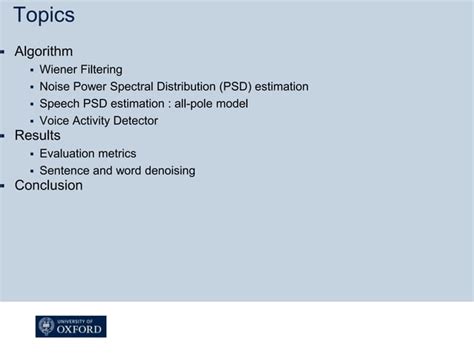 Noise Suppression Algorithm Ppt