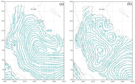 The Simulated A Mean Surface Current Velocity From Ocm And B Mean