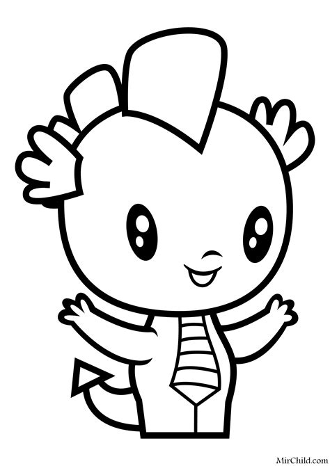 Раскраска Мой маленький пони Cutie Mark Crew Мини дракончик Спайк