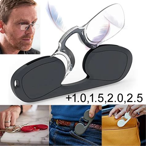 For Big Nose Portable Keychain Reading Nose Clip Glasses 10 25 Men