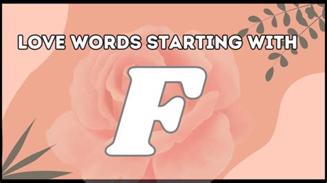 Love Words That Start With F With Meaning Attraction Diary