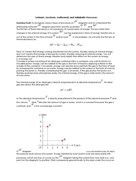 Isobaric Isochoric And Adiabatic Process Heat Gases