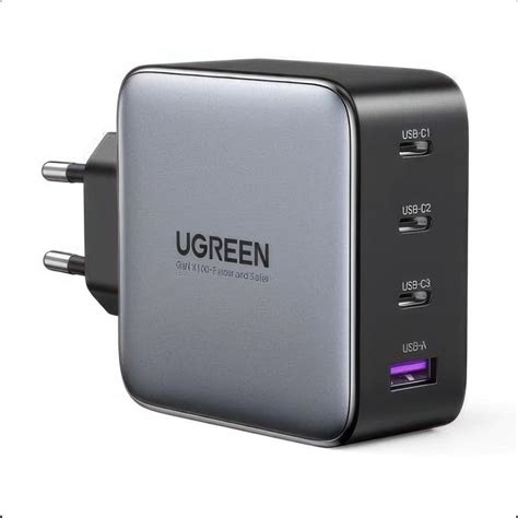 Сетевое зарядное устройство Ugreen Nexode мощностью 100 Вт 3 Usb C Usb A Gan и кабель Usb C