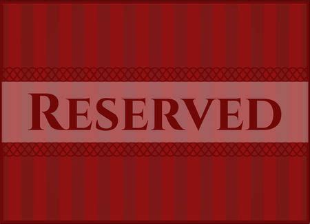 Reserved Vintage Style Card Or Poster Freestock Vectors