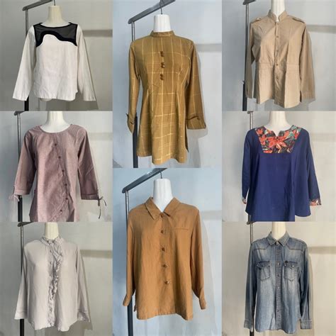 Jual Preloved Baju Blouse Kemeja Wanita Lengan Panjang Dan Kemeja