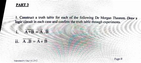 Solved PART Construct A Truth Table For Each Of The Chegg