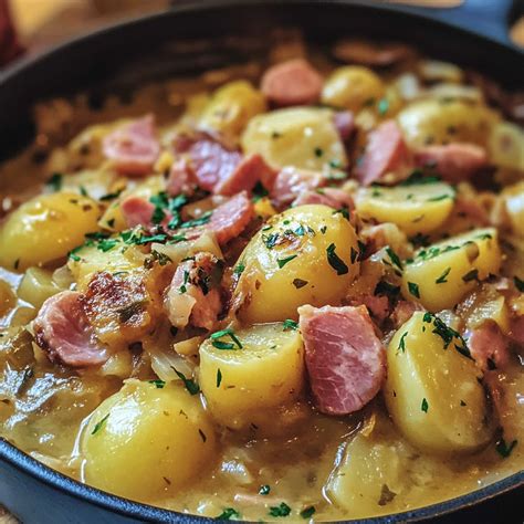Stewed Potatoes With Ham