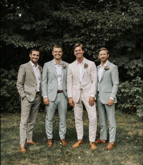 Men Beige Linen Suit 2 Piece Linen Suit Beach Wedding Suit Groom Suit