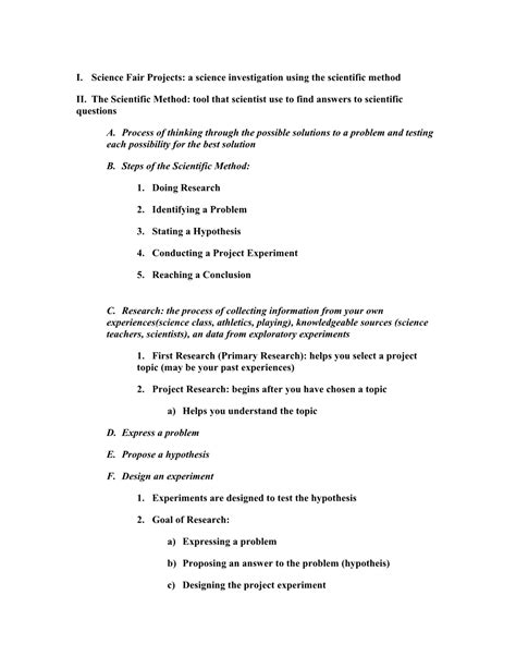 Science Fair Projects A Science Investigation Using The Scientific