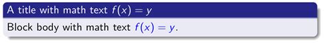 Change Math Color Except In Block Titles In Beamer TeX LaTeX Stack Exchange