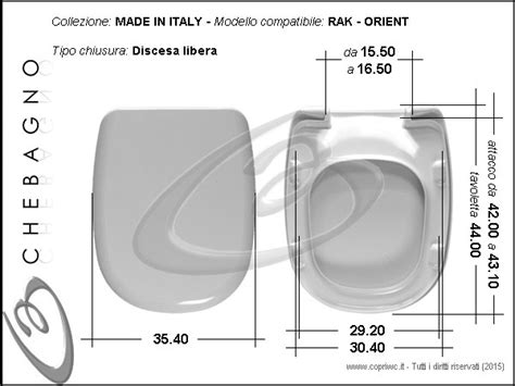 Orient Rak Sedile Wc Termoindurente Copriwater Avvolgente Bianco Made