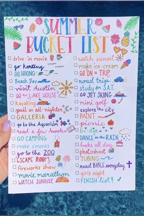 Summer bucket list inspo – Artofit