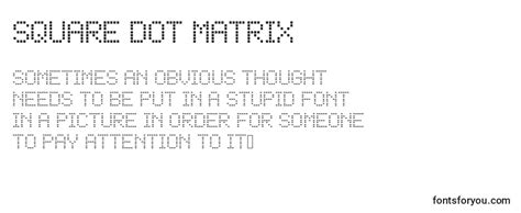 Шрифт Square Dot Matrix скачать бесплатно онлайн лицензия