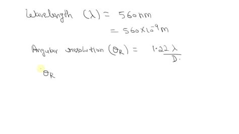 solved i what is the angular resolution limit degrees set by