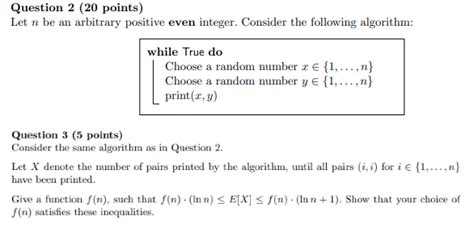 Question 2 20 Points Let N Be An Arbitrary Positive