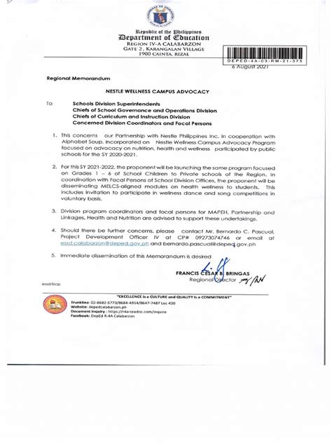 Rm No 375 S 2021 Regional Memo Wellness Pdf