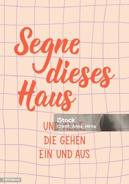독일어 번역 이 집과 드나드는 모든 사람을 축복하소서 손으로 그린 글자가 있는 인사말 카드 Blessing에 대한 스톡 벡터 아트 및 기타 이미지 Istock