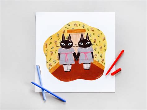 Overlook Hotel Twins Art Print Jenni Bick Custom Journals