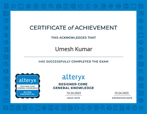 alteryx designer core micro credential general knowledge badge20240307