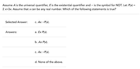 [solved] Assume A Is The Universal Quantifier E Is The Existential Course Hero