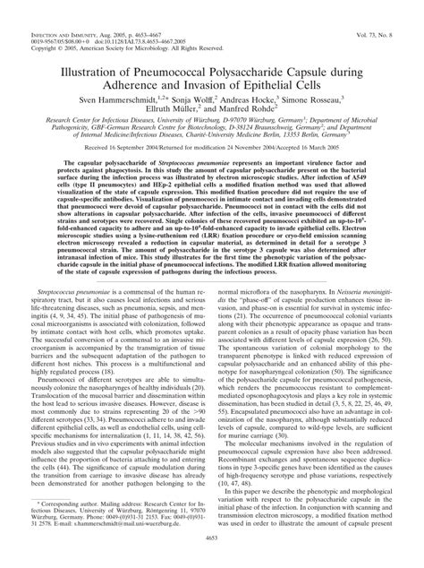 Pdf Illustration Of Pneumococcal Polysaccharide Capsule During