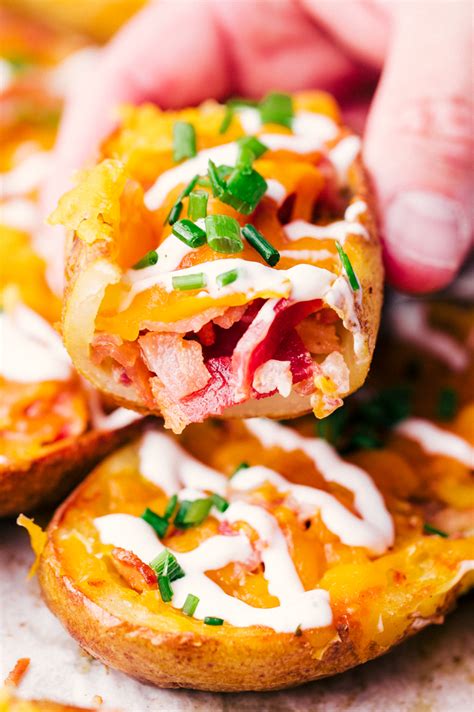 Cheese And Bacon Potato Skins Recipe The Food Cafe Just Say Yum