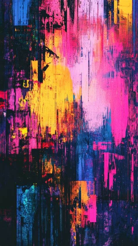 Vibrant Abstract Art With Bold Brush Strokes And Dynamic Colors Stock Illustration