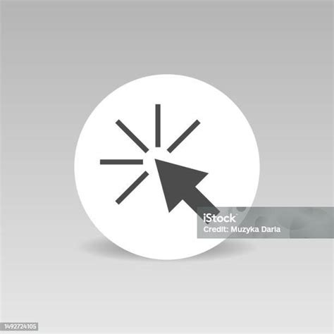Clic De Souris Icône Vectorielle Ronde Symbole Du Curseur Vecteurs
