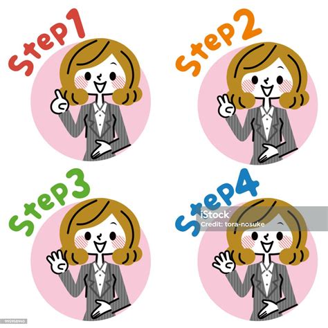 商業女性的圖示步驟圖示向量圖形及更多人圖片 人 人群 企業 Istock