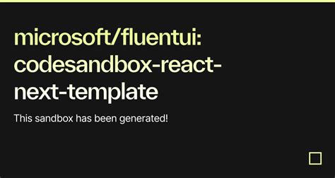 microsoft fluentui codesandbox react next template codesandbox