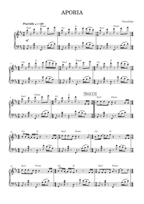 Aporia Yorushka Sheet Music For Piano Solo