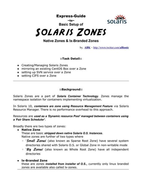 Solaris Zones Native And Lxbranded ~ A Techxpress Guide Pdf