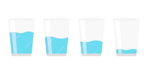 Premium Vector Glasses Of Water Set Full Half Empty Glasses Of